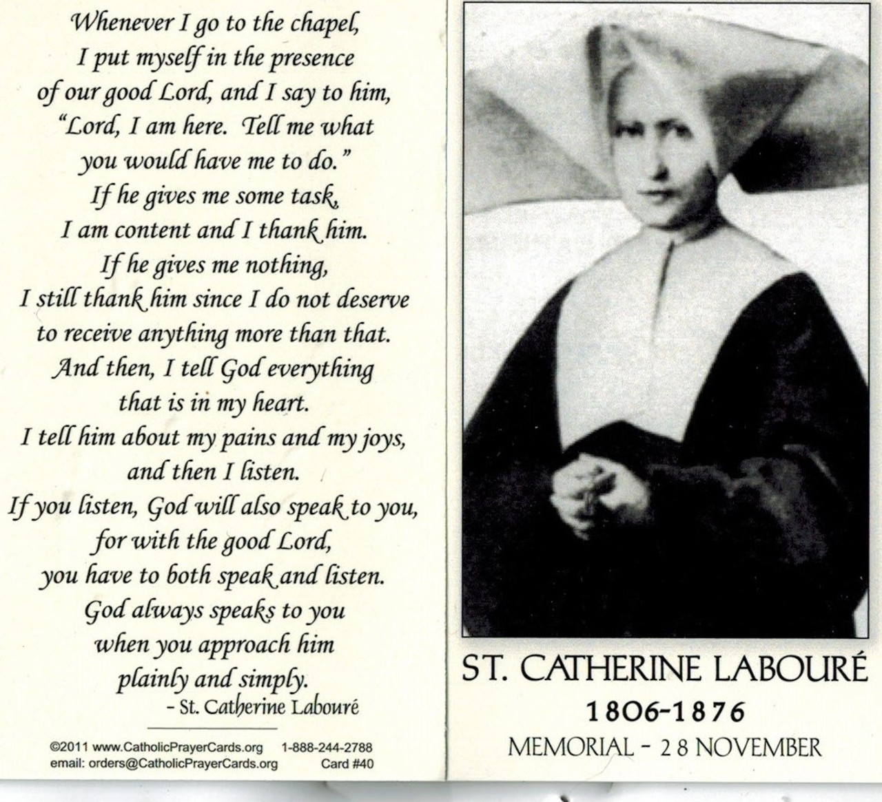 How To Pray From Saint Catherine Laboure Prayer Card