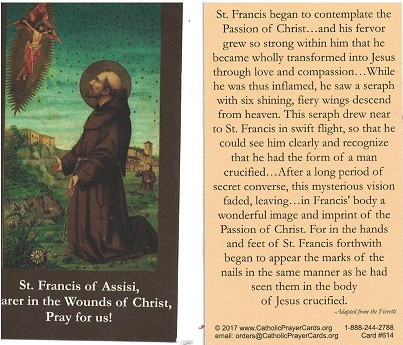 St. Francis Of Assisi Peace Prayer Card (RC080)