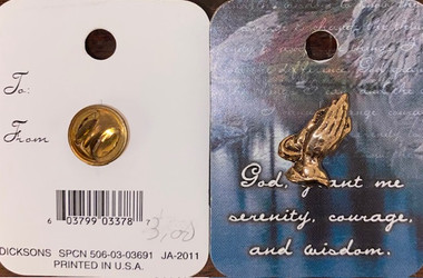 Gold-Tone Lapel Pin Praying Hands
