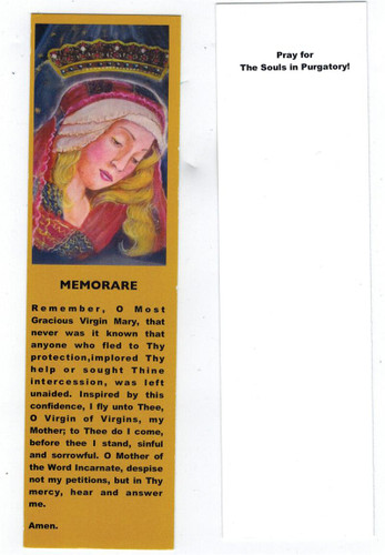 Gold Memorare Prayer Card