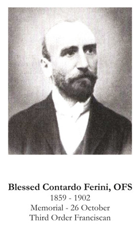 Blessed Contardo Ferini, OFS Prayer Card