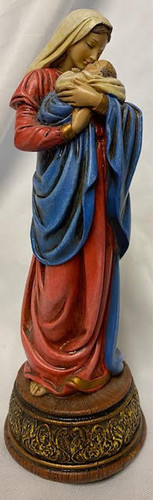 Very Sweet Mother's Kiss - 8.5" Music Box - Blessed Mother Holding Jesus