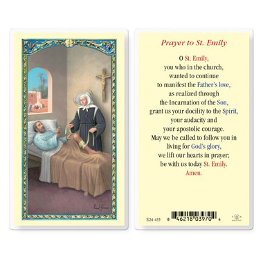 Saint Emily Laminated Prayer Card