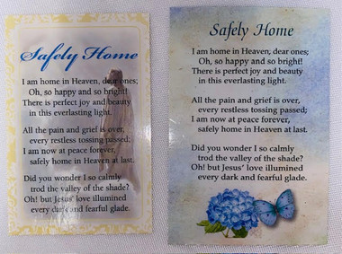 Set of 2 "Safely Home" Prayer Cards