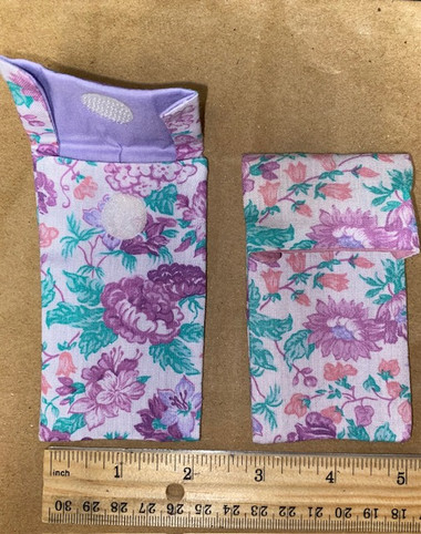 Purple Flowers Rosary or Jewelry Cases Pouches--Hand made, soft cloth ...