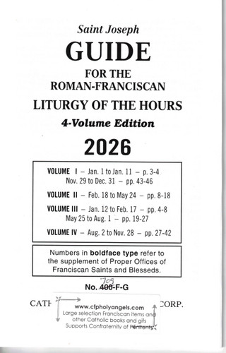 2026 Large Print Roman Franciscan Liturgy of the Hours Guide to the ...