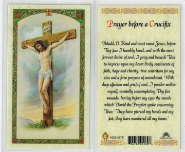 Prayer Before a Crucifix, laminated prayer card