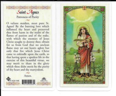 Laminated Prayer Card “St. Agnes”.