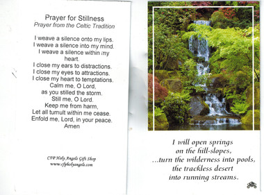 Prayer for Stillness from Celtic Tradition Prayer Card