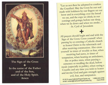 The Sign Of The Cross Prayer Card