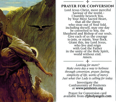 Prayer for Conversion prayer card