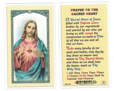 Prayer To The Sacred Heart Laminated Prayer Card (RR315)