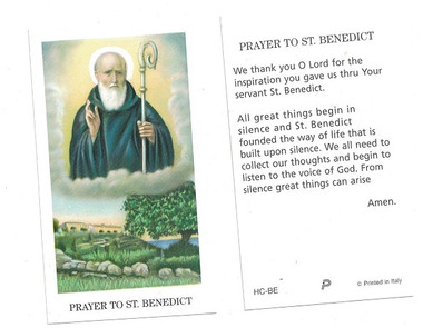 Prayer To St. Benedict Prayer Card (RR325)