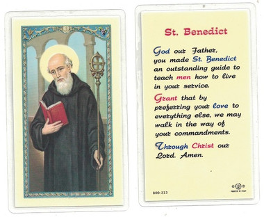 St. Benedict Laminated Prayer Card (RR333=BENEDICT)