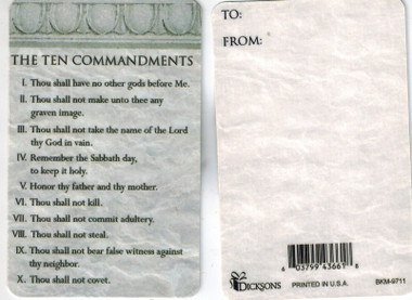 The Ten Commandments Prayer Card