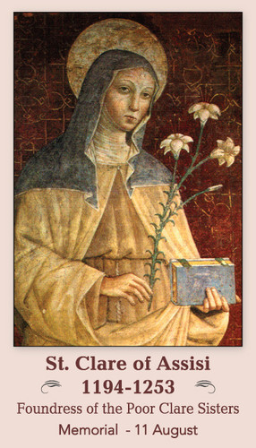 Saint Clare of Assisi Prayer Card with Quotes - Confraternity of ...