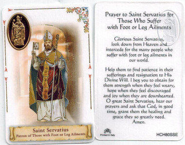 St. Servatius Patron of Those with Foot or Leg Ailments Prayer Card