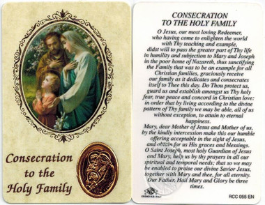 Consecration To The Holy Family Prayer Card