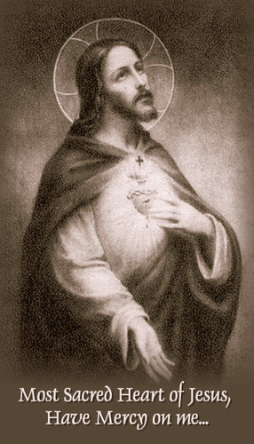 Sacred Heart of Jesus Have Mercy Prayer Card
