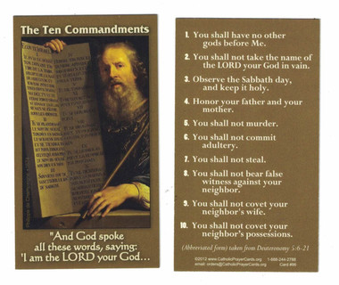 Ten Commandments Prayer Card