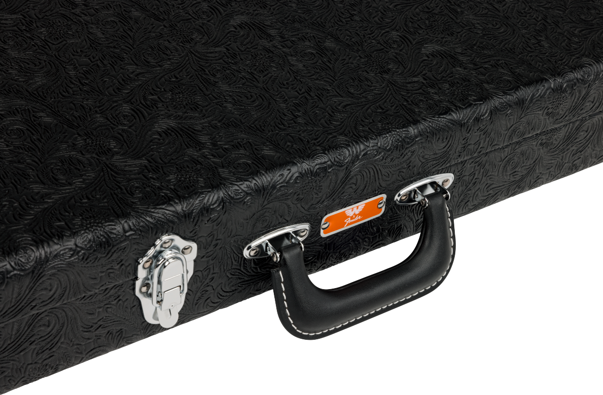 Fender Waylon Jennings Strat/Tele Case, Black Tooled Leather - Liberty ...