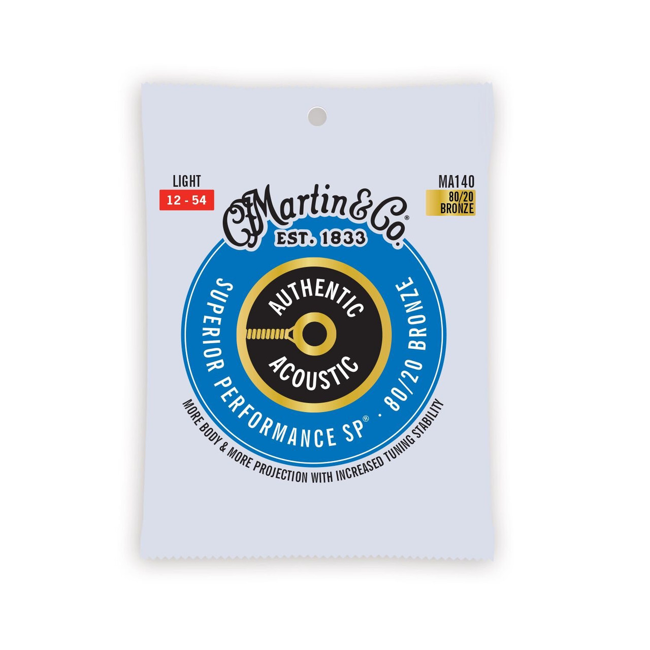 Martin Strings MA170PK3-U 80-20 Authentic Acoustic Gauge Guitar Strings ...