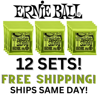 12 Sets 2221 Ernie Ball Regular Slinky Nickel Wound Electric Guitar Strings - 10-46 Gauge ...