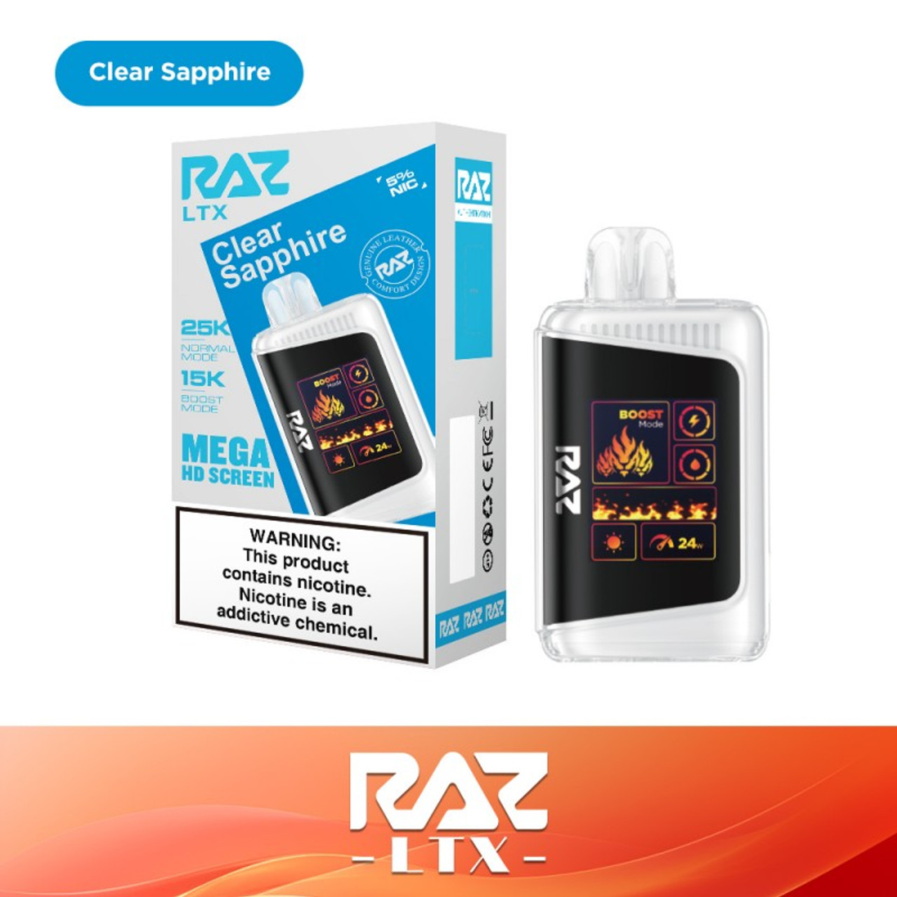 Raz Ltx 25000 Puffs Disposable Vape Clear Sapphire Best Online