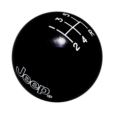 Jeep 5 Speed Shift Knob with Engraved Shift Pattern & Outline Logos