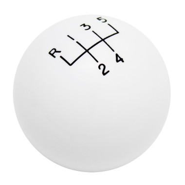 White 5 Speed 5 Upper Right Reverse Upper Left Shift Knob with Engraved ...