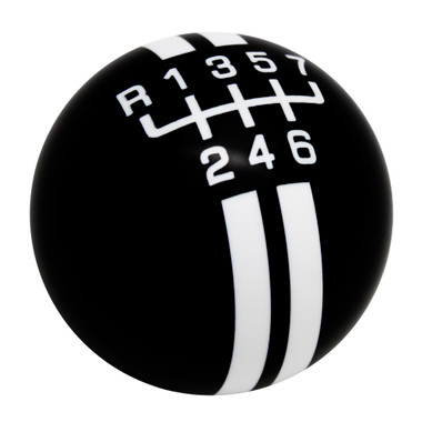 Black / White 7 Speed Rally Stripe Shift Knob for Fanatec H Pattern Shifter