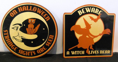 Spooky Retro Signs & Witch Plaques: Halloween Sights