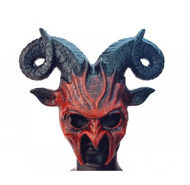 Goblin Half Mask - Bloody Red Costume Accessory!