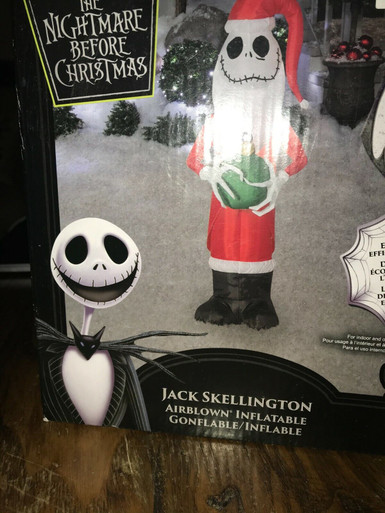 Rare 4Ft Jack Skellington Christmas Inflatable - Gemmy Ornament
