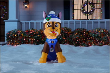 Gemmy Paw Patrol Chase Christmas Inflatable - Snowman Sweater