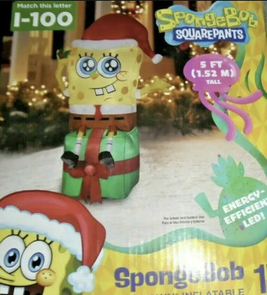 Rare Spongebob Squarepants Christmas Inflatable - Gemmy 5 Gift Surprise