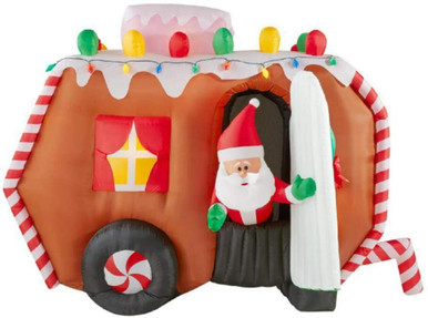 Animated Gingerbread Trailer Airblown Inflatable For Christmas