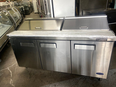 Atosa Msf8304Gr 73 3-Door Refrigerated Prep Table Cooler