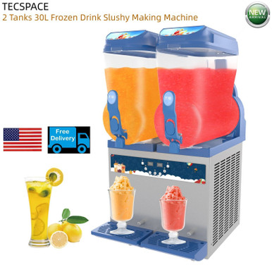Dual Tank 30L Commercial Slush Machine: Frozen Drink & Margarita Maker