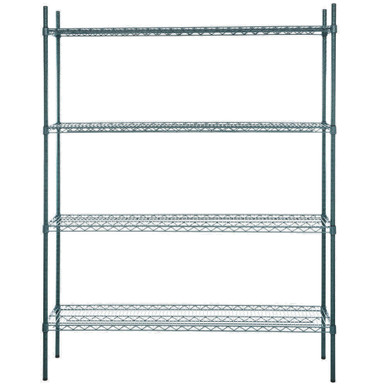 Commercial Green Epoxy Wire Cooler Shelf Rack - Heavy Duty