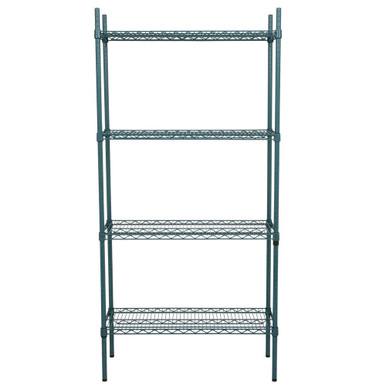 Heavy Duty 14X36X74 Green Epoxy Wire Rack