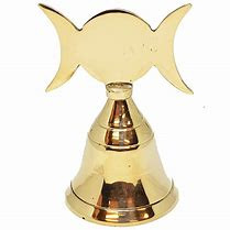 Brass Altar Bell Triple Moon