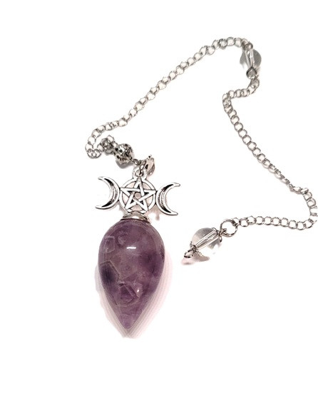Amethyst Triple Moon Pendulum