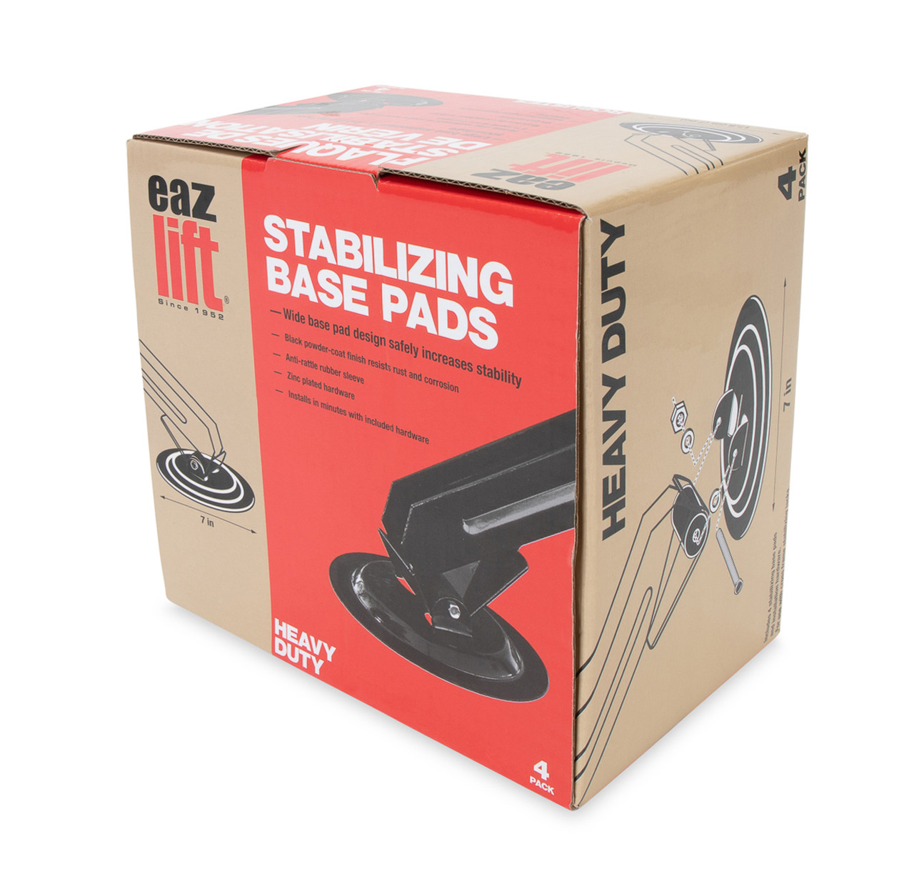 Camco Heavy-Duty RV Stabilizing Jack Base Pads, 4-Pack 57883 - Camco Dealer