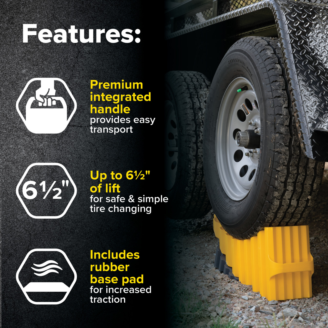 Camco Curved Trailer-Aid with Chock and Pad — Heavy-Duty Honeycomb ...