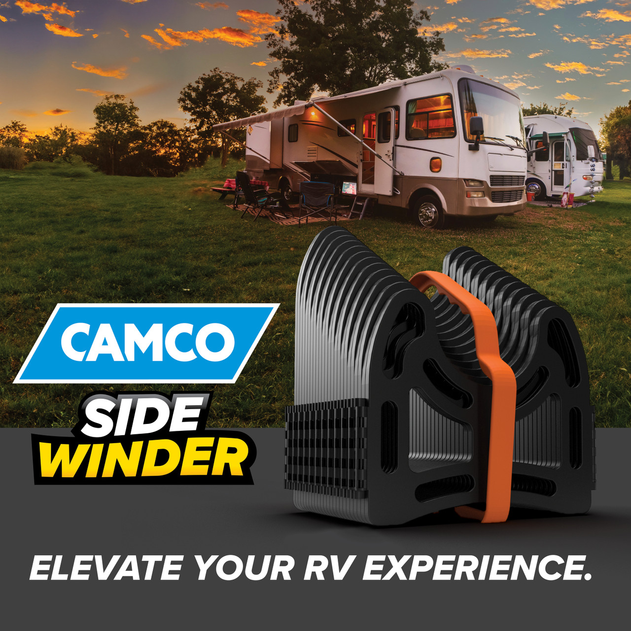 Camco Sidewinder RV Sewer Hose Support — 20' — Flexible Telescoping ...