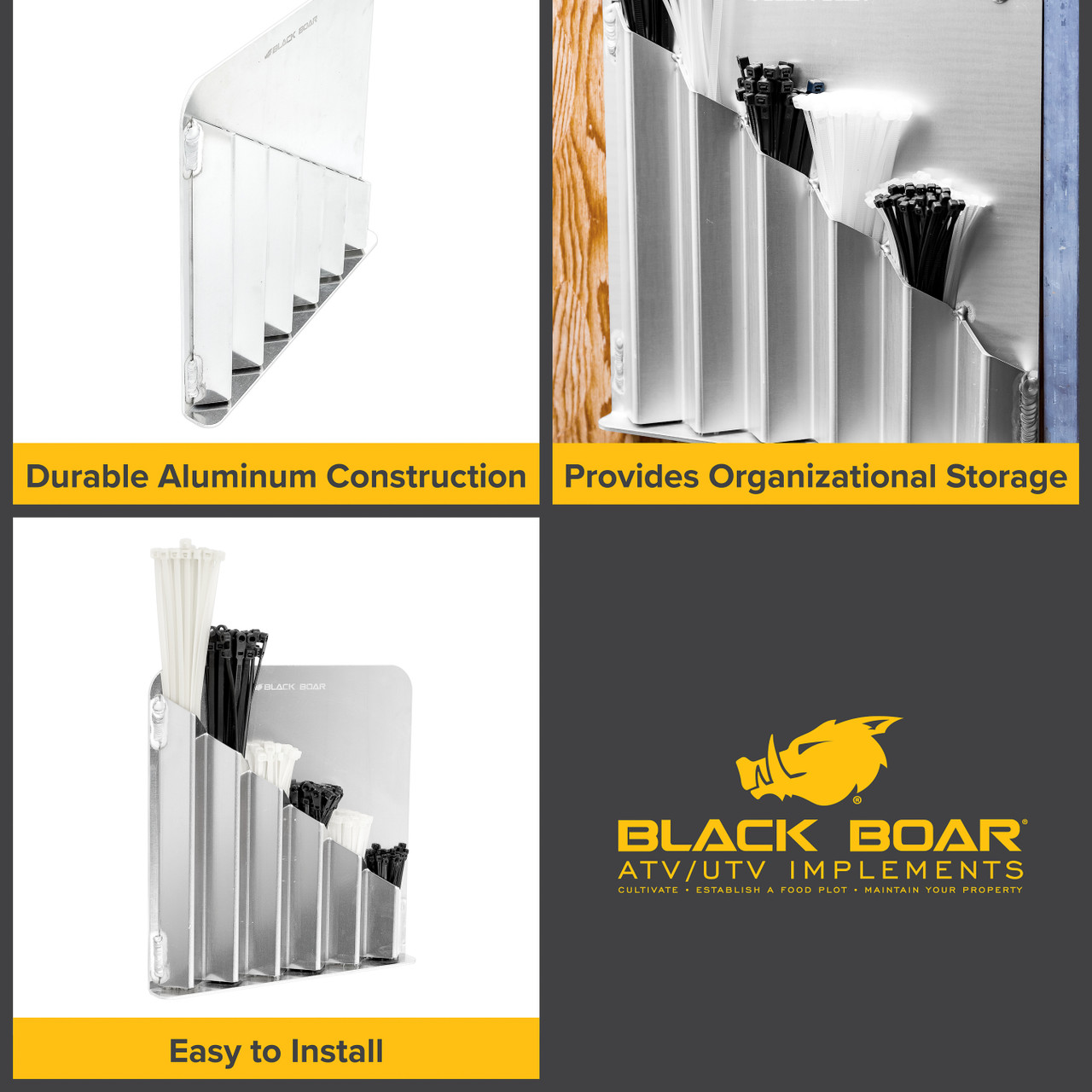 Black Boar Aluminum Zip Tie Storage Rack for Enclosed Trailer/Garage ...