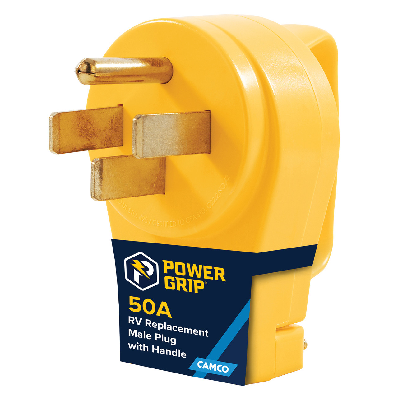 Camco Power Grip RV Replacement Male Plug — 50 Amp RV Plug (NEMA 14-50P ...
