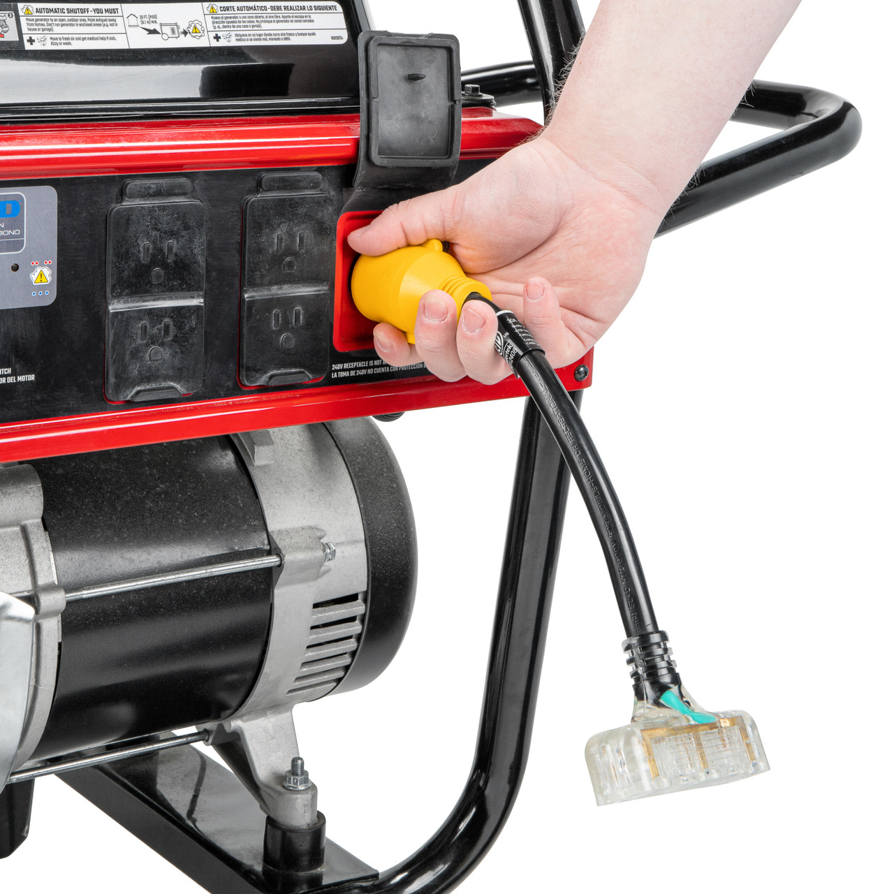 Camco Heavy-Duty Power Grip Locking Generator Adapter, 30-Amp Male to ...