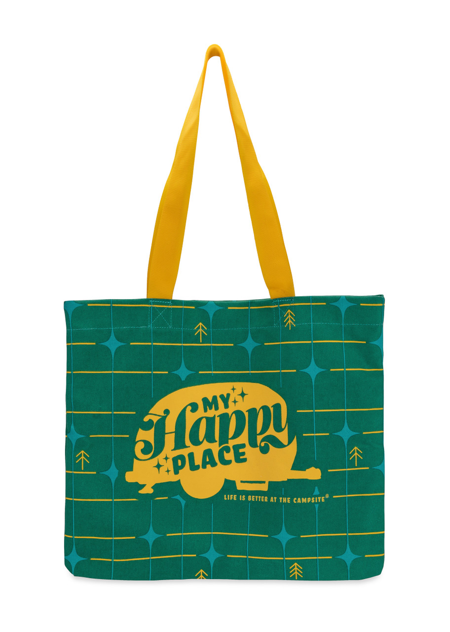 Camco Life Is Better at the Campsite Tote Bag, My Happy Place, Green ...